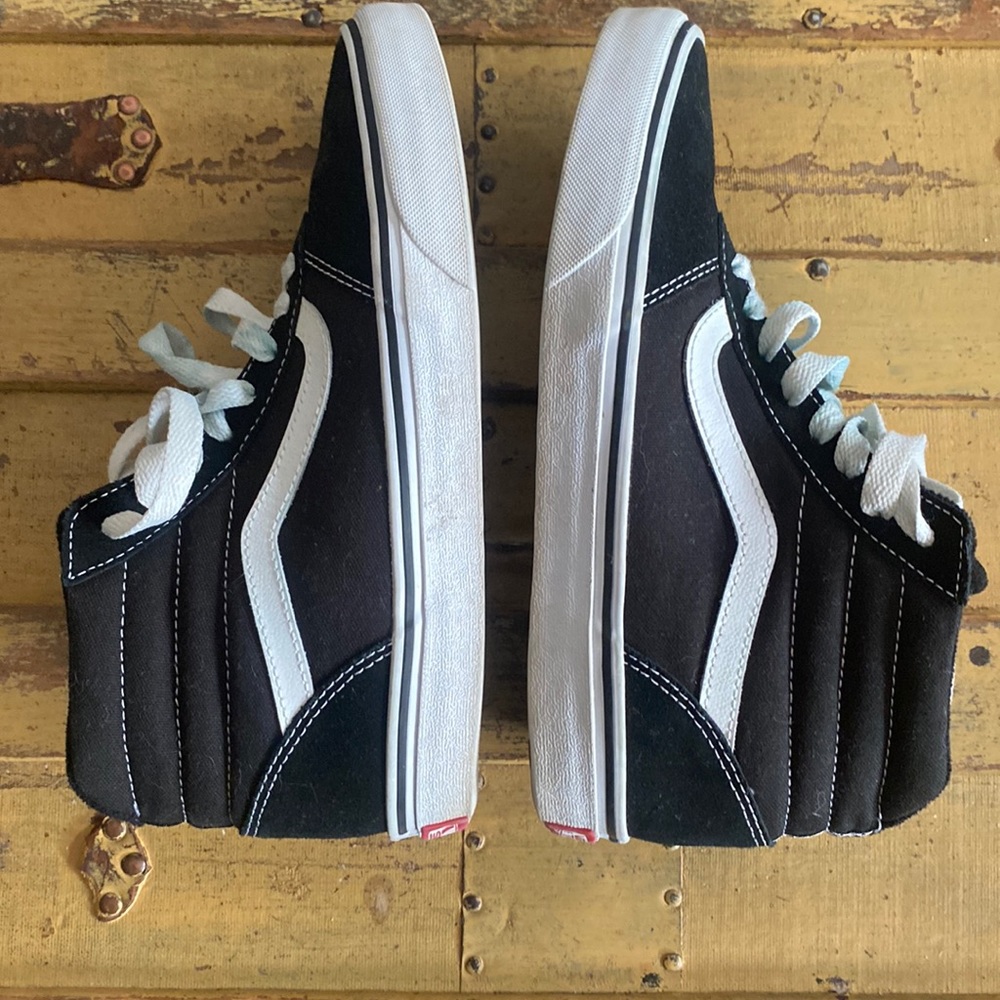 Vans Sneakers High Top Y2k Black White Suede Leather … - Gem